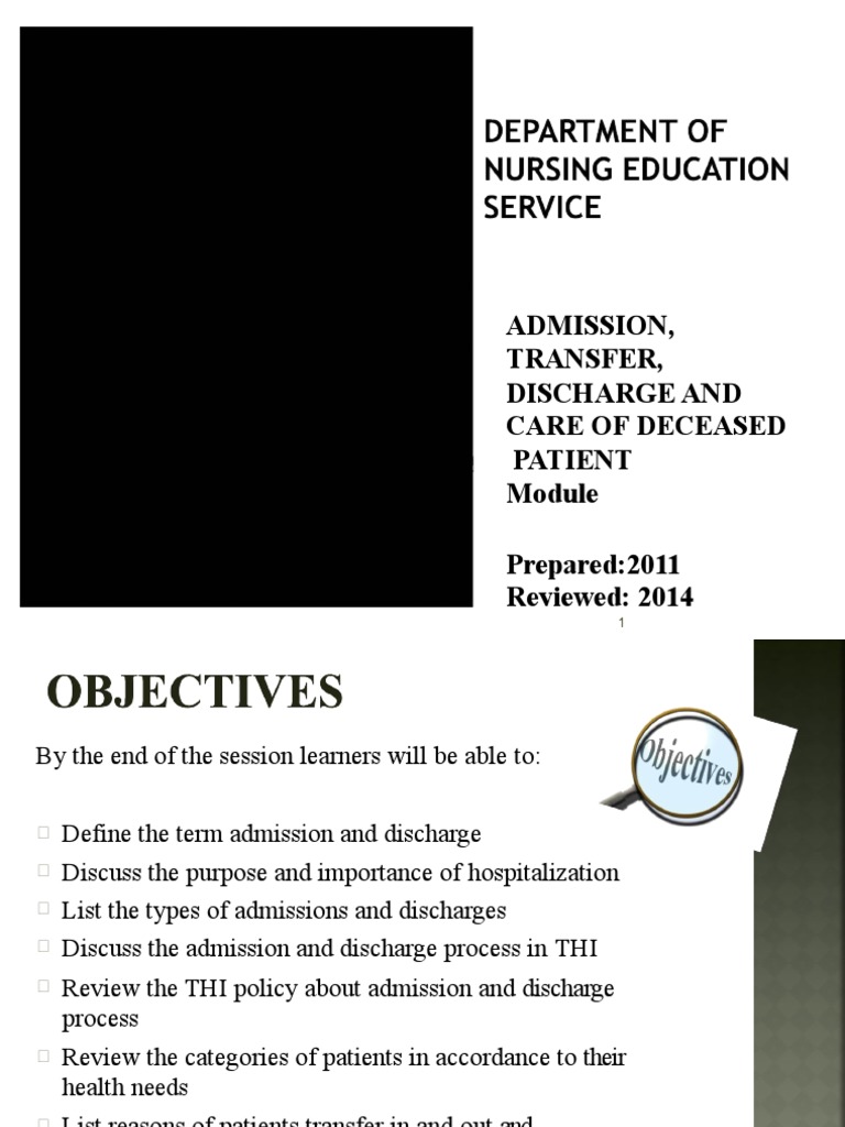 Admission and Discharge | PDF | Patient | Hospital