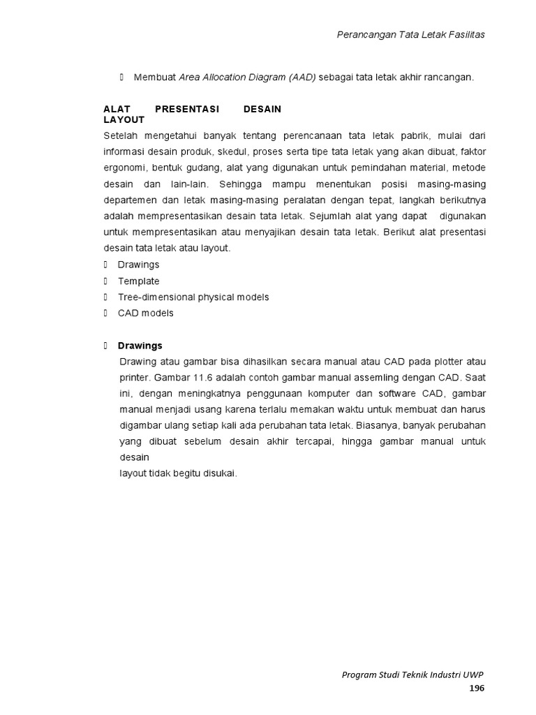 Alat Presentasi Desain Layout: Perancangan Tata Letak Fasilitas | PDF