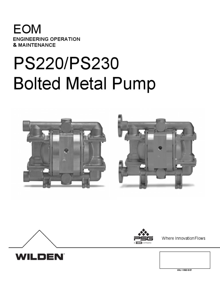 PS220/PS230 Bolted Metal Pump: Engineering Operation Maintenance | PDF ...