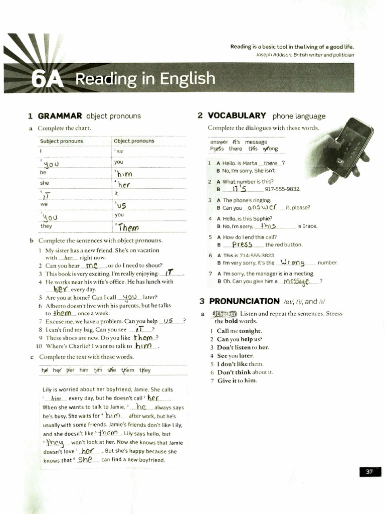 6A Reading in English: Vocabulary Phone | PDF | Cognition | Cognitive ...