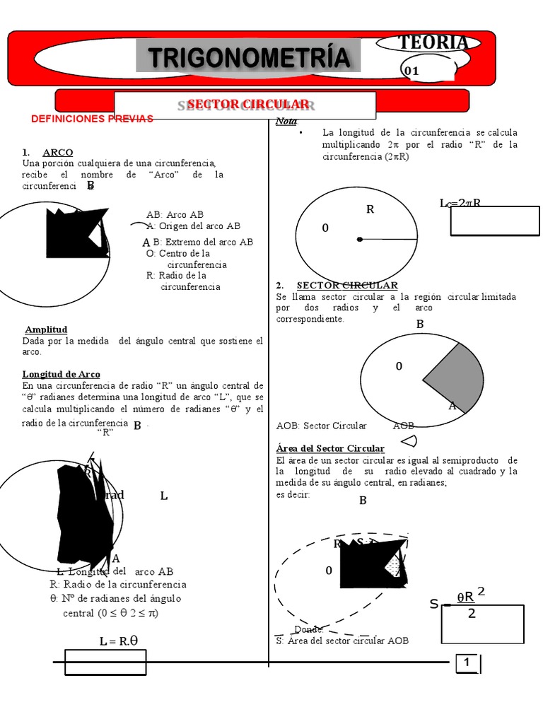 TRIGONOMETRÍA Sector Circular | PDF | Circulo | Trigonometría