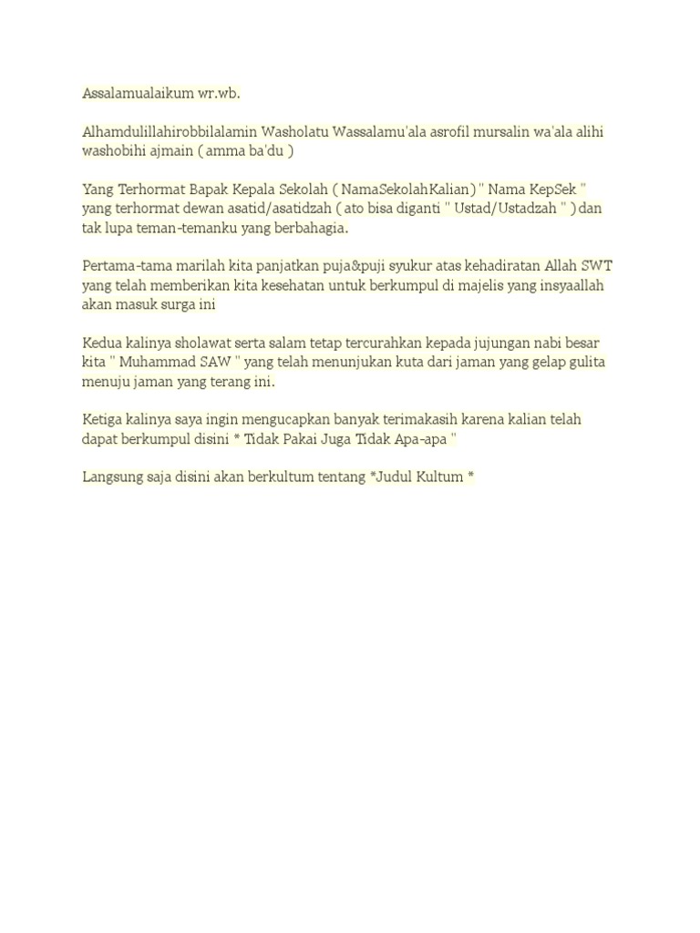 Pembukaan Kultum | PDF