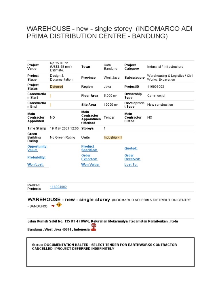 WAREHOUSE Indomarco ADi Prima Distribution Center Bandung | PDF ...