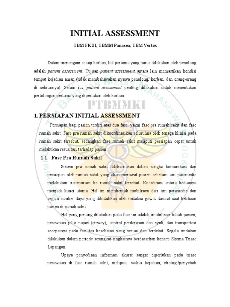 Initial Assessment | PDF