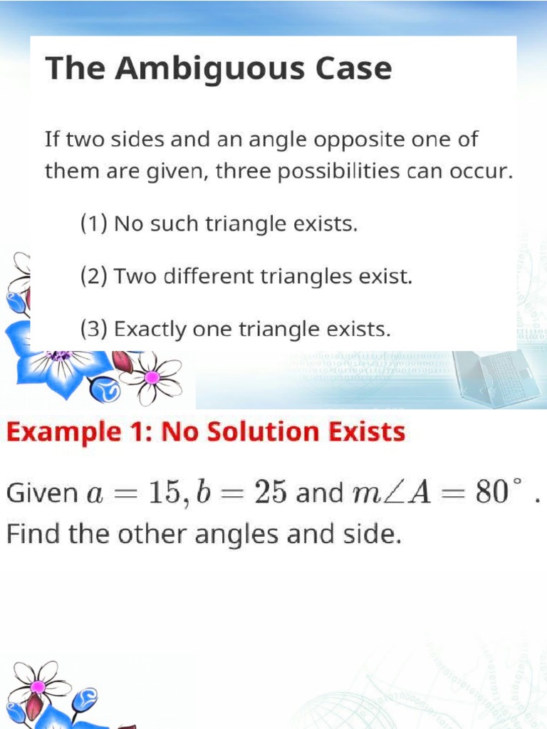 Ambiguous Case (SSA) Case | Download Free PDF | Sine | Trigonometric ...