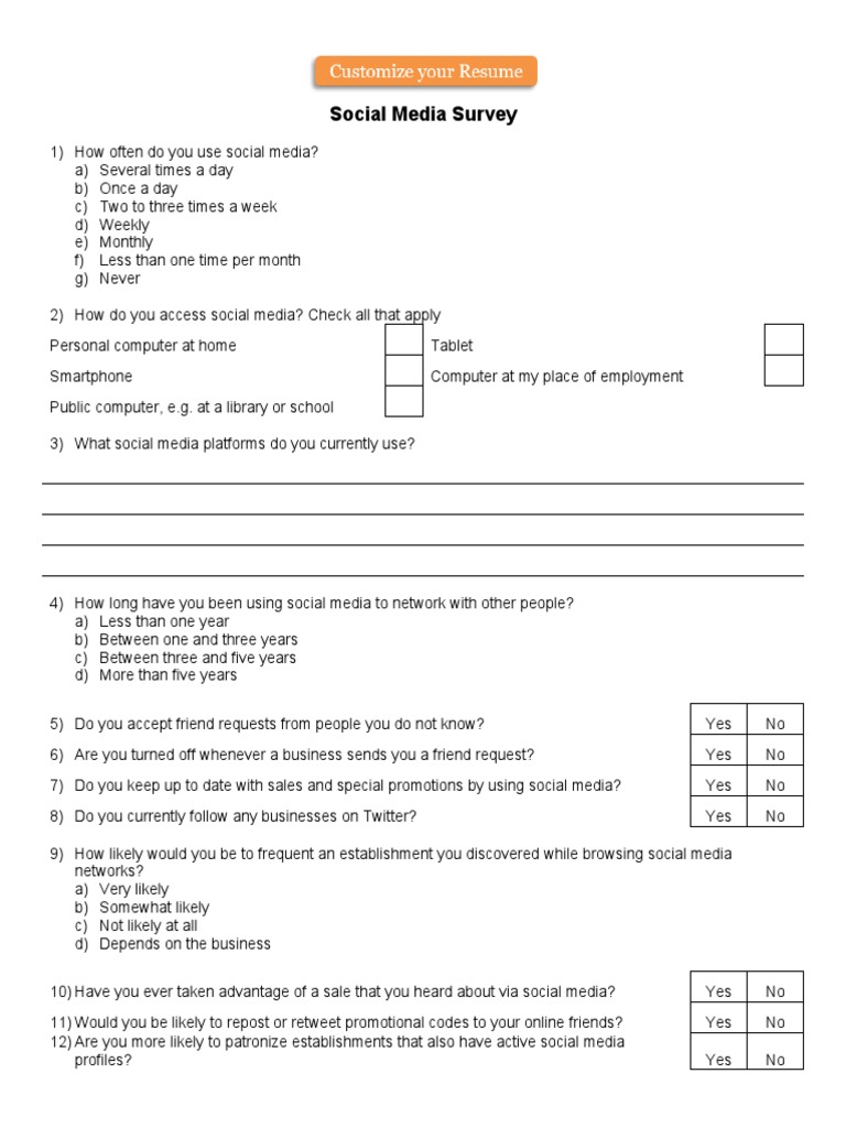 Social Media Survey | PDF | Social Media | Popular Culture & Media Studies