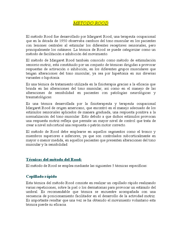 Metodo Rood | PDF | Músculo | Medicina Metodo Rood | PDF | Músculo | Medicina