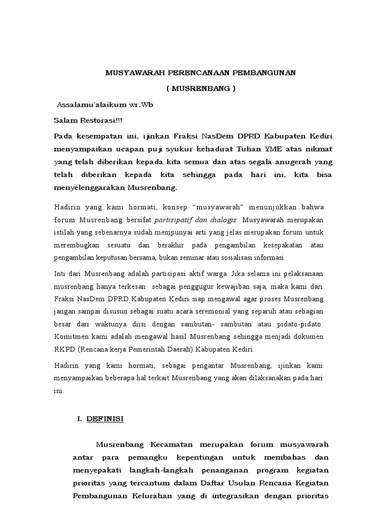Materi Musrenbang | PDF