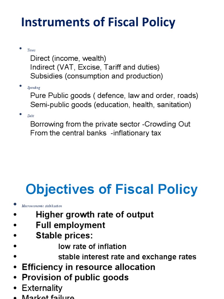 Fiscal Policy 2 - Instruments of Fiscal Policy | PDF