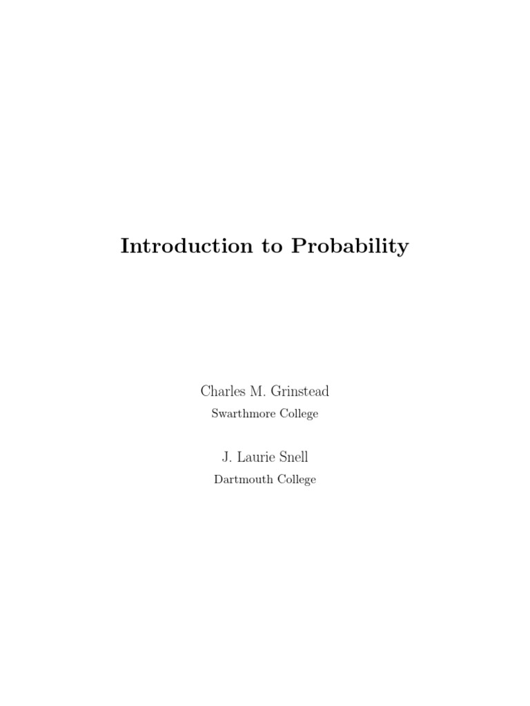 Introduction To Probability | PDF | Probability Theory | Random Variable