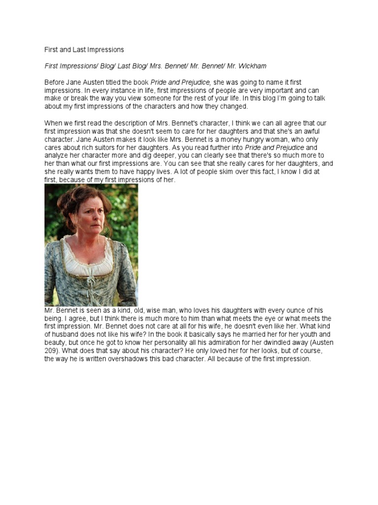 First Impressions | PDF | Pride And Prejudice | British Novels Adapted ...