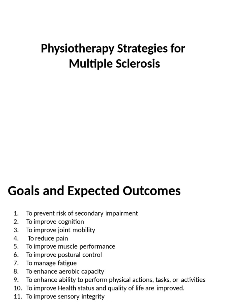Physiotherapy Strategies For Multiple Sclerosis | PDF | Physical ...
