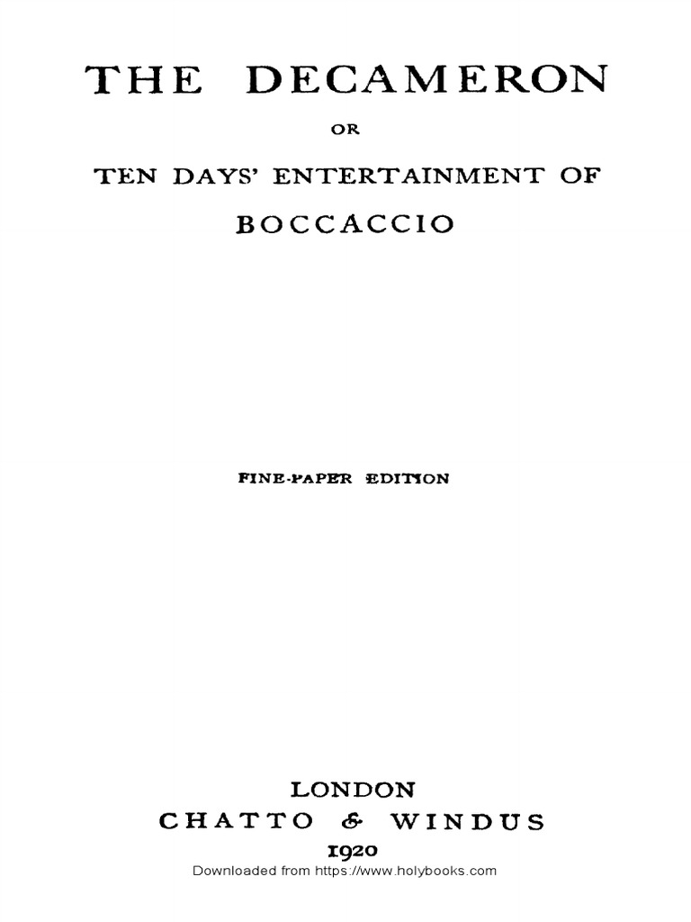 The Decameron | PDF