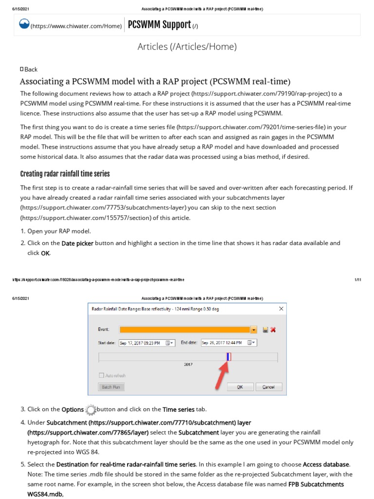 PCSWMM-RAP Integration Guide | PDF | Time Series | Databases