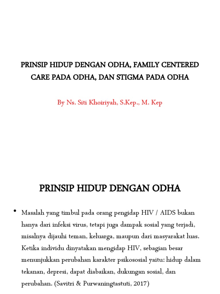 Prinsip Hidup Dengan Odha, Family Centered Care | PDF