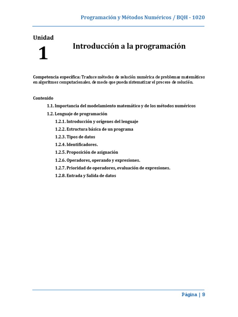 Unidad 1. Introducción A La Programación | PDF | Lenguaje de ...