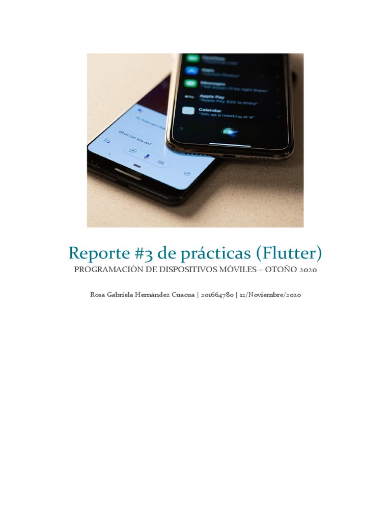 Reporte Prácticas Flutter | PDF | Software de la aplicacion | Android (sistema operativo)