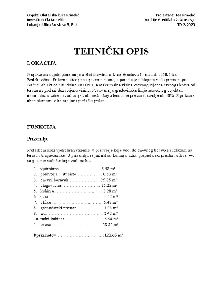 Tehnički Opis | PDF