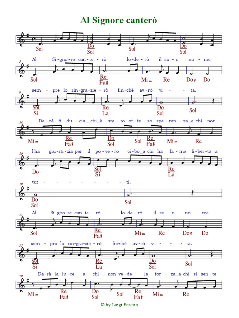 Al Signore Canterò | PDF