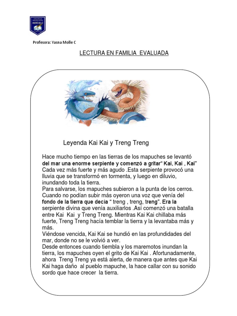 LECTURA Leyenda Kai Kai y Treng Treng | PDF