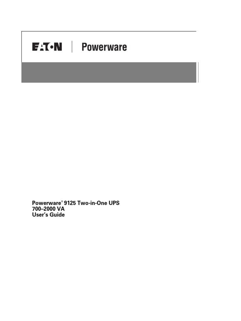 Powerware 9125 User Guide | PDF | Electromagnetic Compatibility | Ac Power Plugs And Sockets