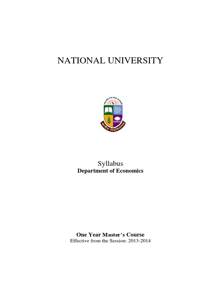 National University: Syllabus | PDF | Macroeconomics | Economics