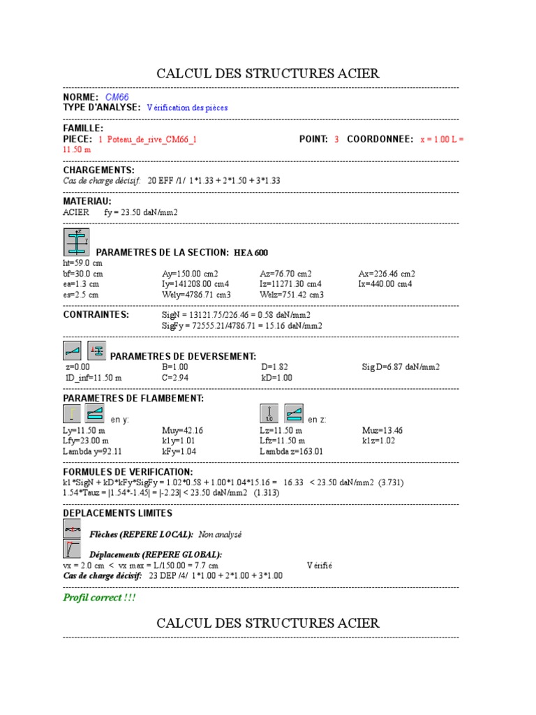 Note Calcul Portique | PDF