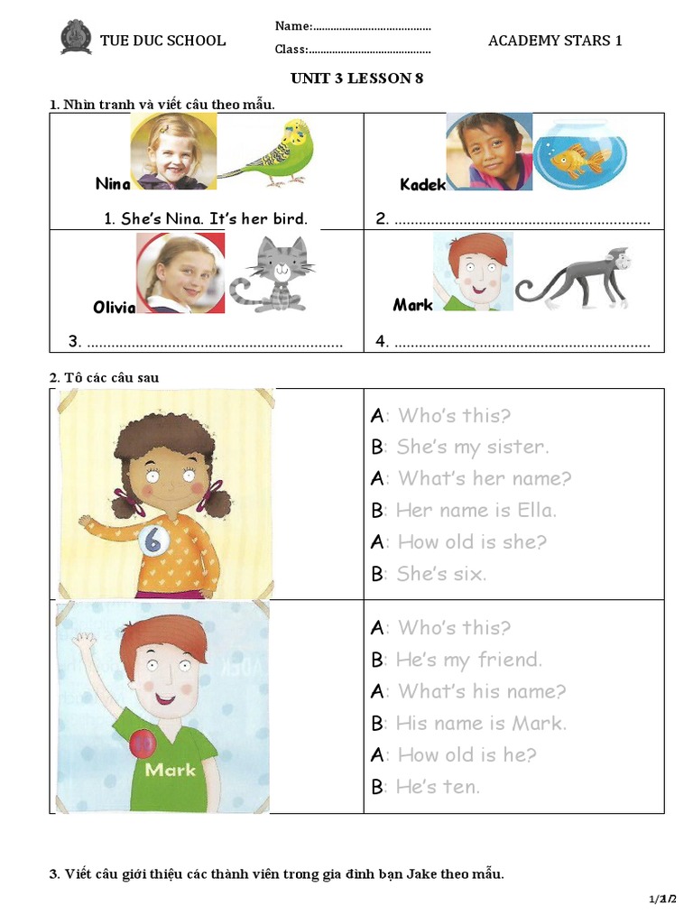 A1 - Grade 2 - U3L8 | PDF