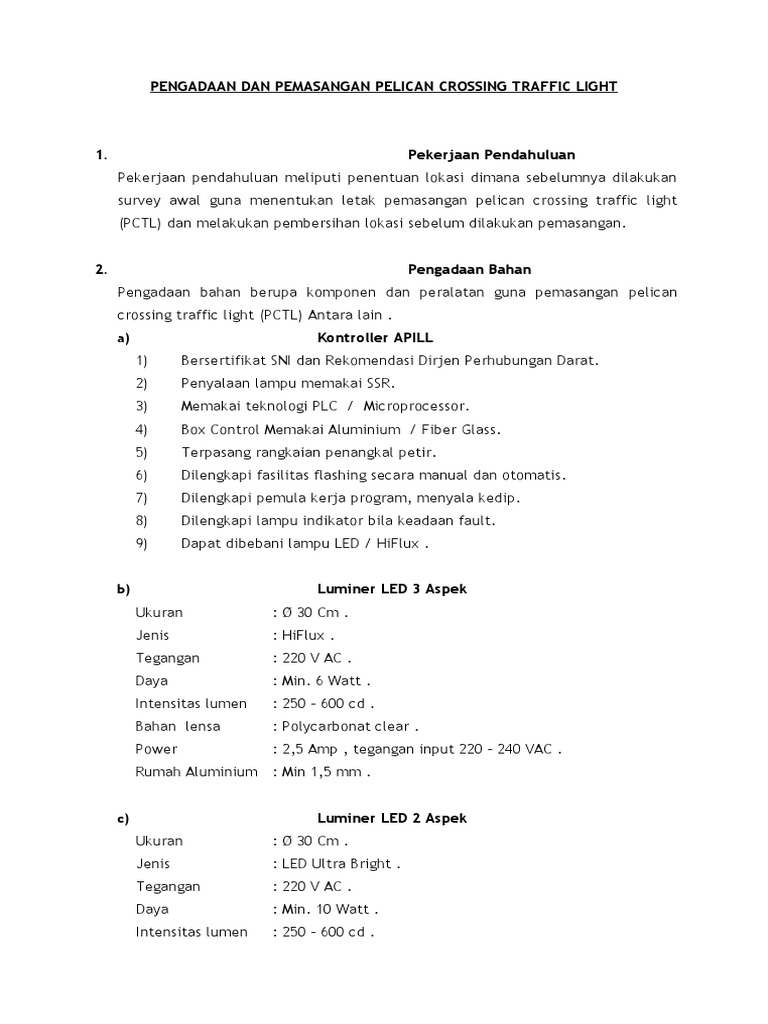 Spektek Pengadaan Dan Pemasangan PCTL Di Kabupaten Kediri | PDF
