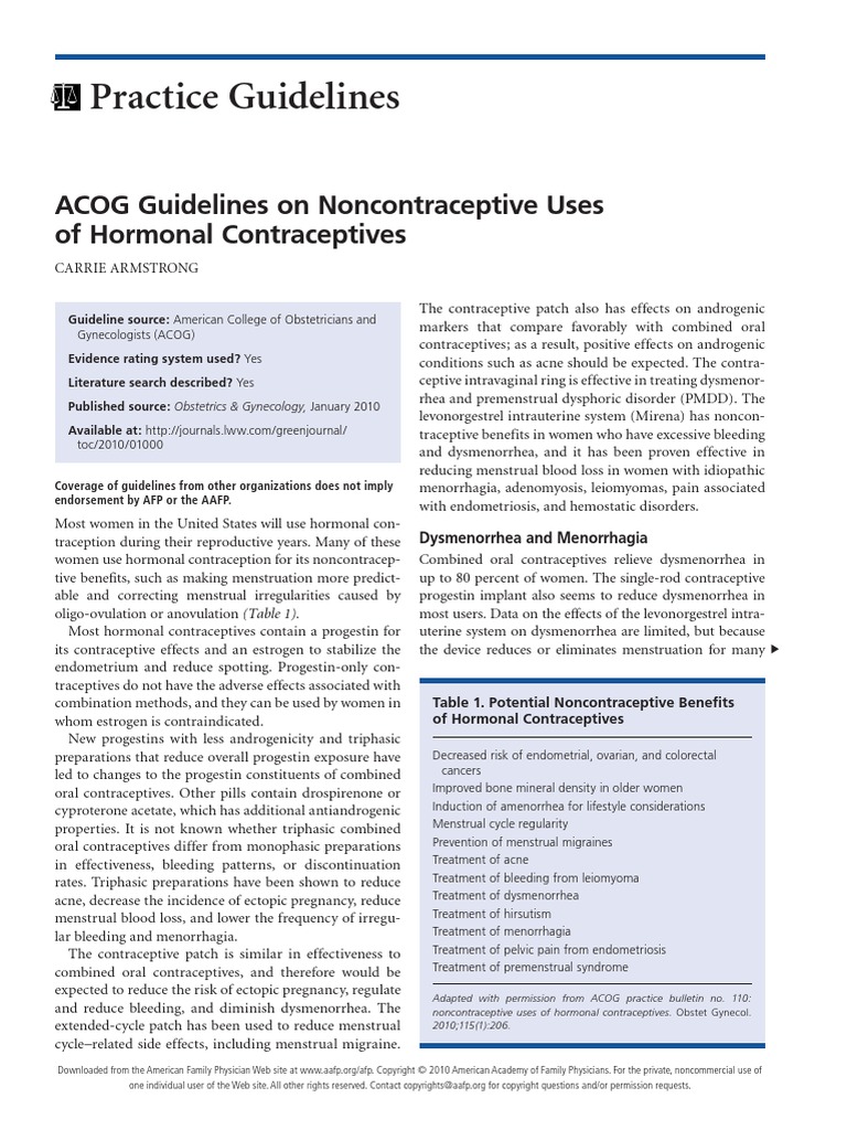 Aco y Acog | PDF | Menstruation | Combined Oral Contraceptive Pill
