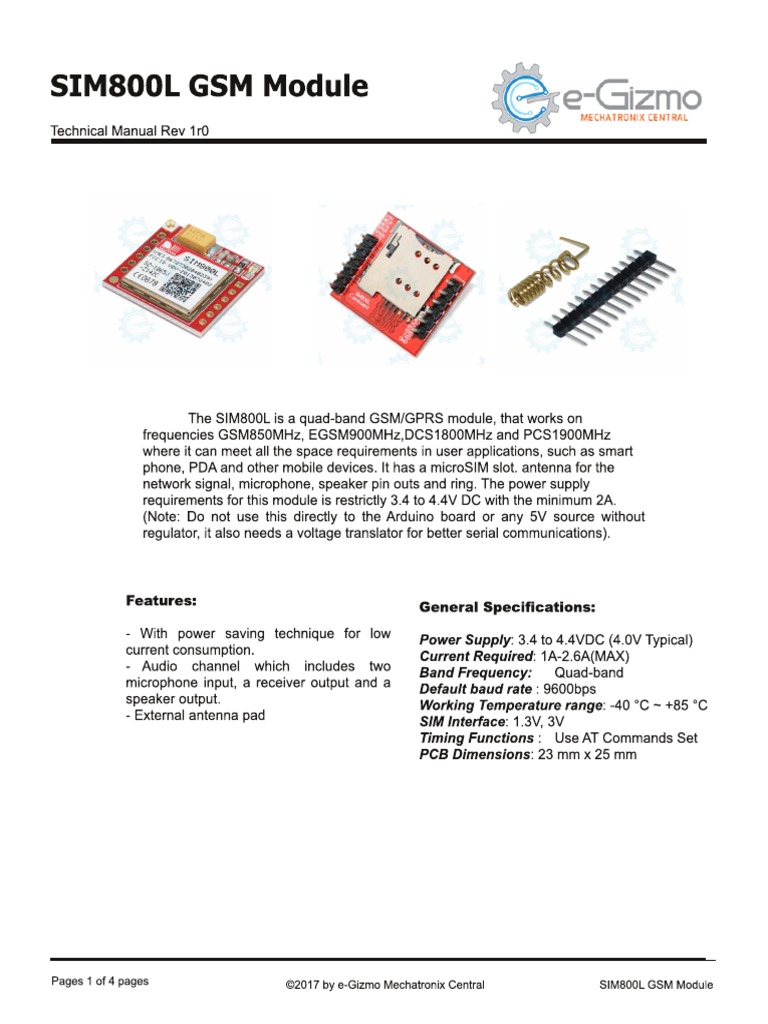 SIM800L Module | PDF