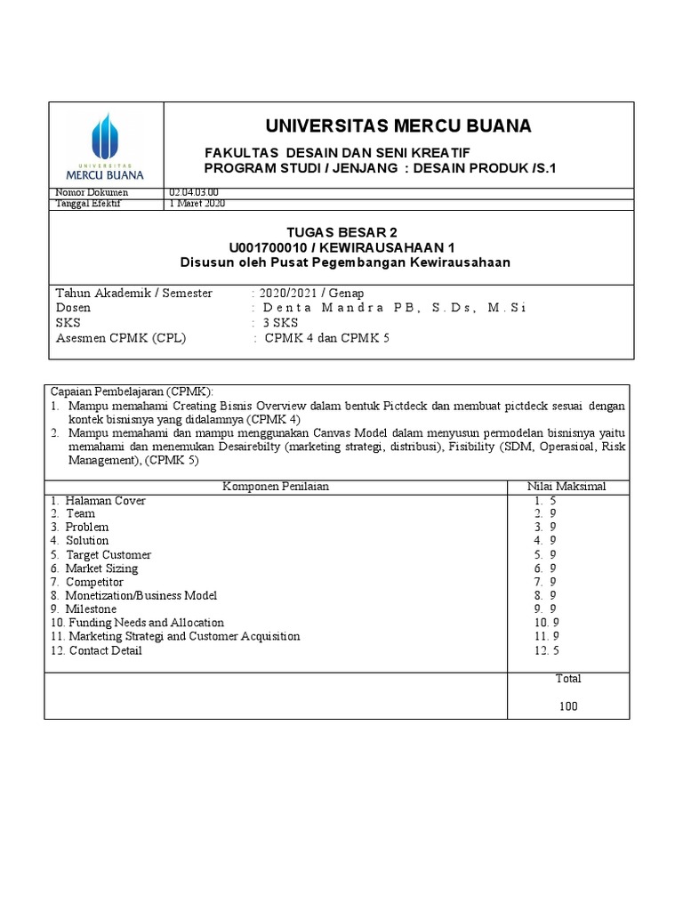 TB2 - Kwh1 - Genap+2020-2021 | PDF