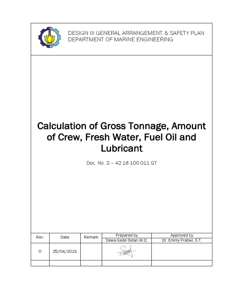 Gross Tonnage Calculation Guide | PDF | Tonnage | Ships