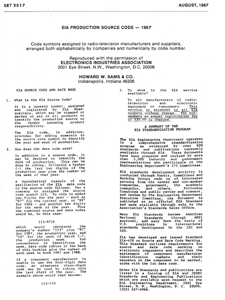 1987 EIA Production Source Codes | PDF