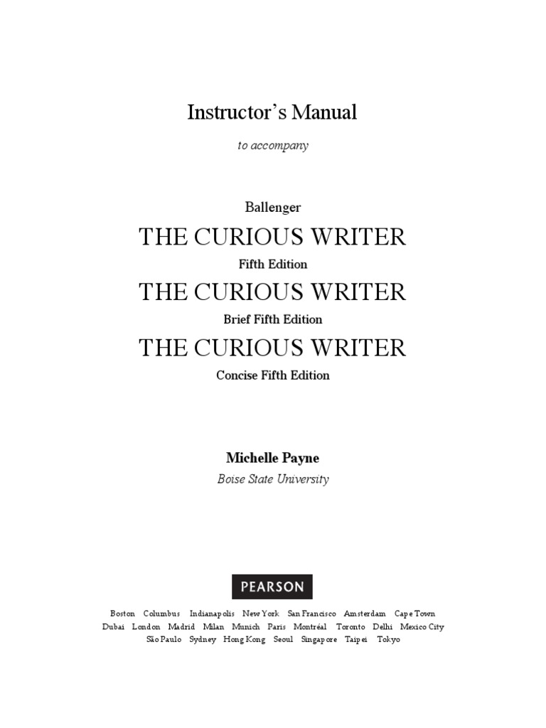WR 121 - The Curious Writer Manual | PDF | Textbook | Essays