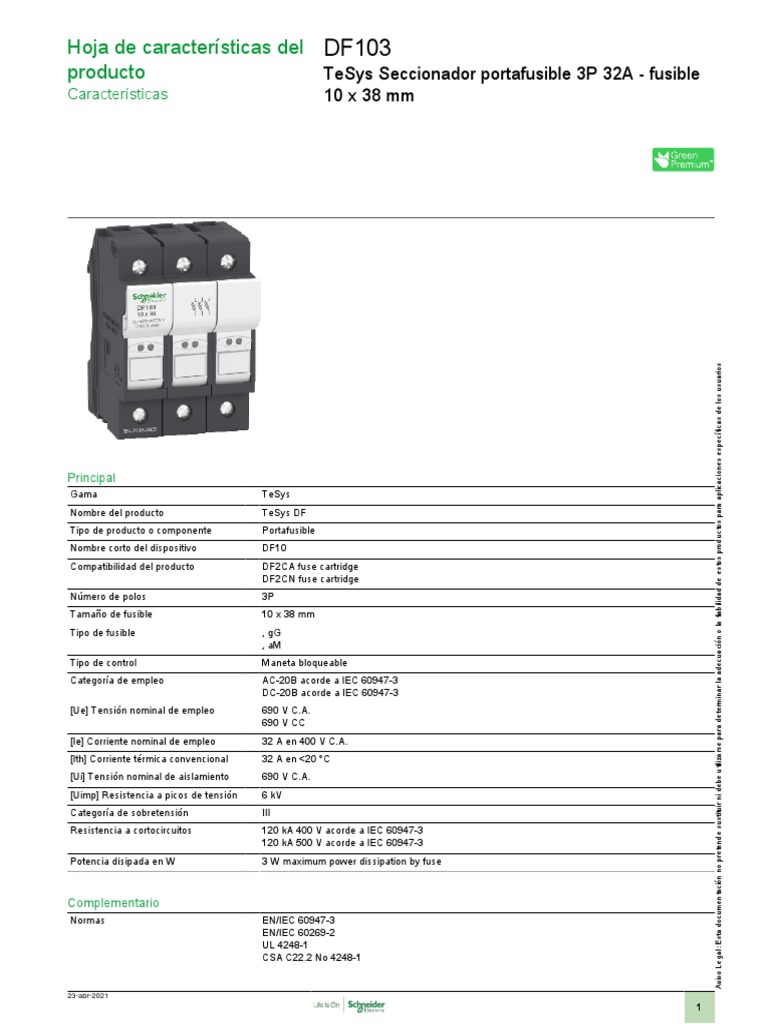 TeSys DF - LS1 - GK1 - DF103 | PDF | Fusible (Eléctrico) | Residuos