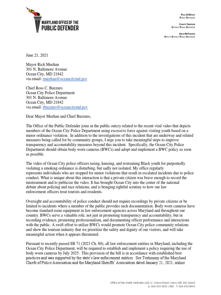 Letter To OC Mayor and Chief 2021.06.21 | Download Free PDF | Police ...