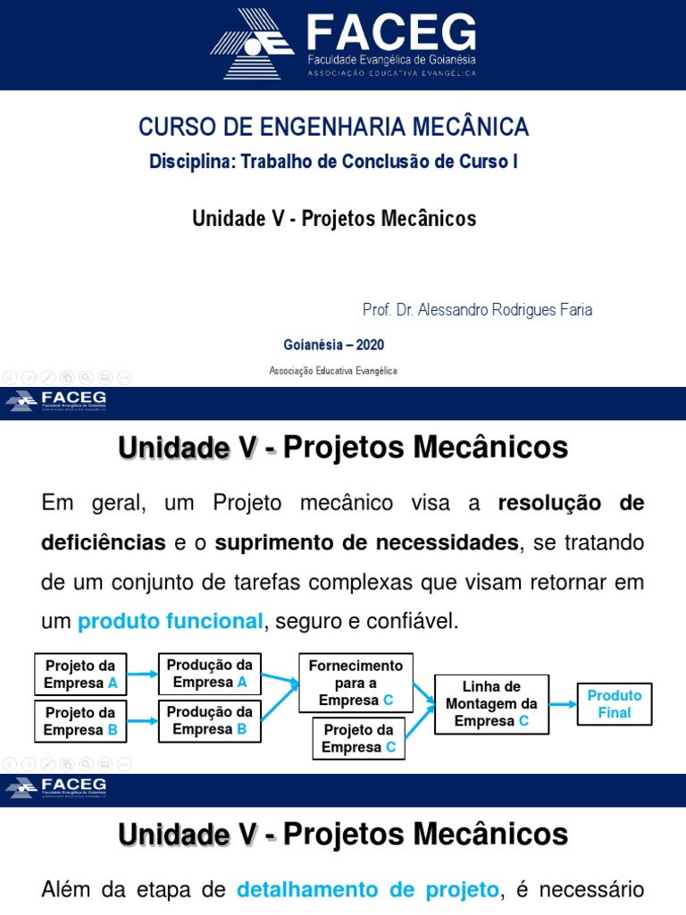 Unidade V - Projetos Mecânicos TCC | PDF | Engenharia Mecânica | Engenharia