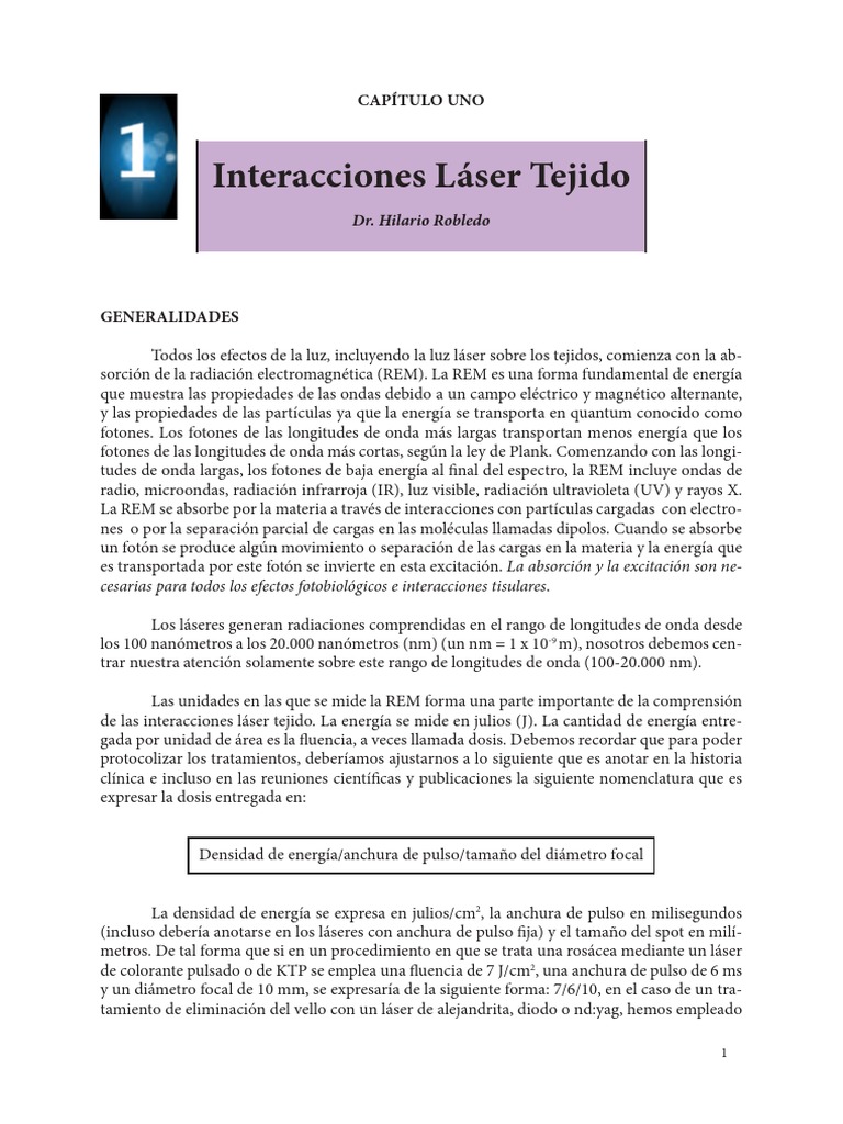 Libro Laser IV Capitulo 1 Interacciones Laser Tejido | PDF | Diodo ...