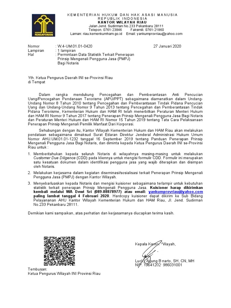 1 - Surat Permintaan Kuisioner | PDF 1 - Surat Permintaan Kuisioner | PDF