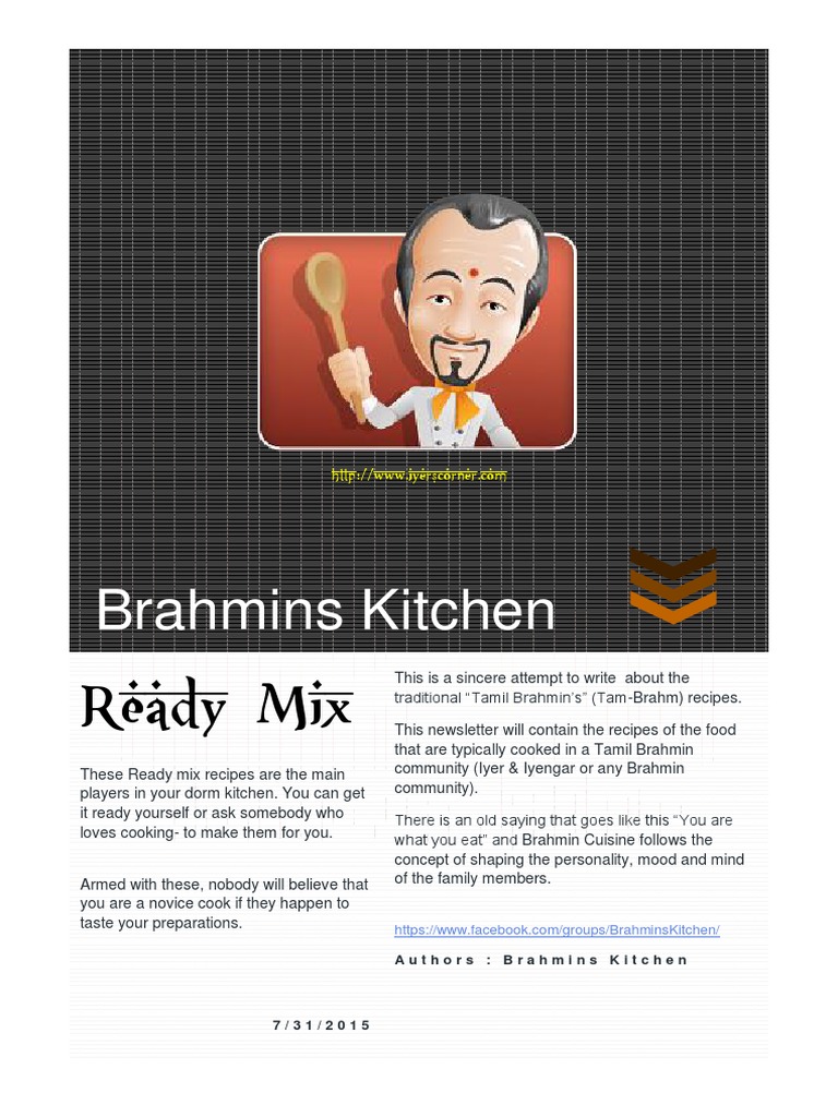 2015-Brahmins Kitchen - Readymix | PDF | Curry | Chili Pepper