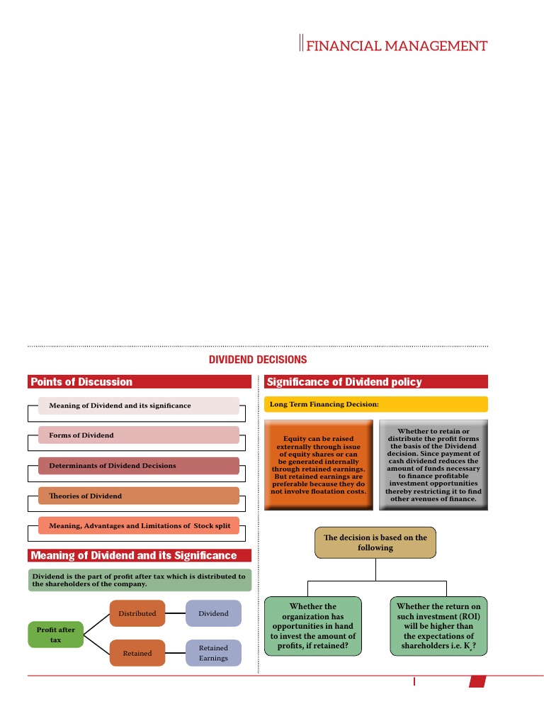 Dividend Decision Notes | PDF | Dividend | Stocks