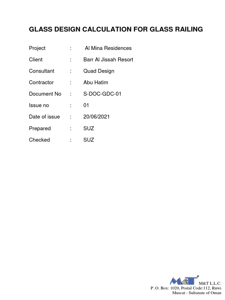 Glass Design Calculation 20-06-2021 | PDF | Structural Load | Stress ...