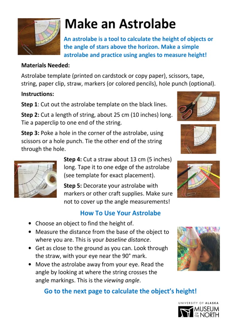 Make An Astrolabe Activity | PDF | Angle | Triangle