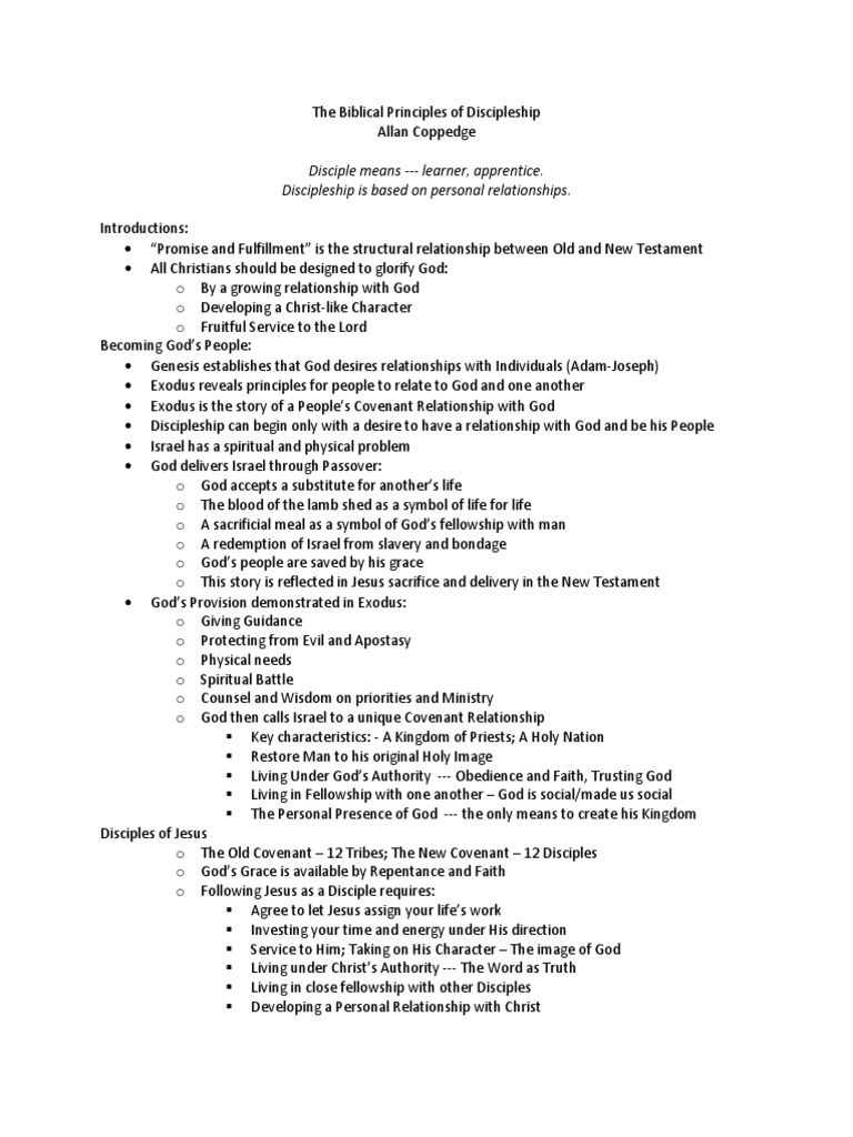 Biblical Principles of Discipleship | PDF | Justification (Theology ...