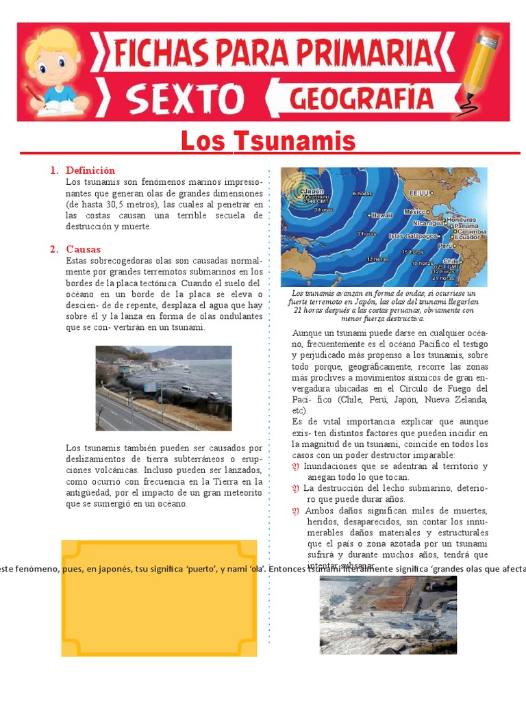 Los Tsunamis para Sexto Grado de Primaria | PDF | Tsunami | Desastres