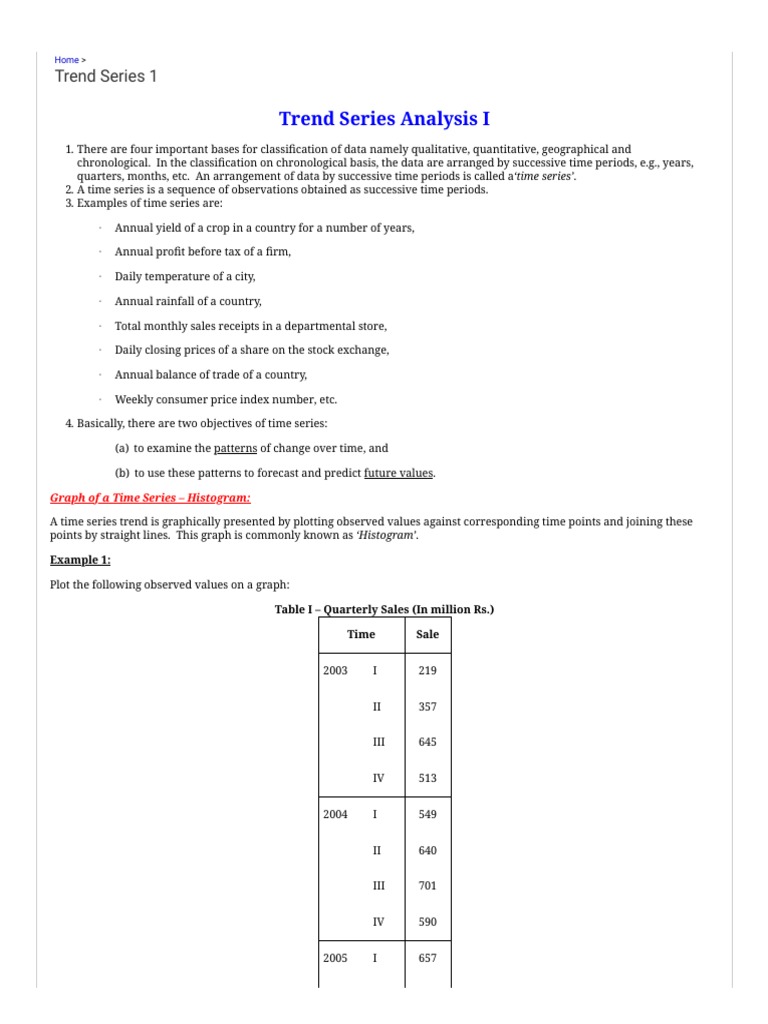 Time Series Analysis Basics | PDF | Time Series | Least Squares