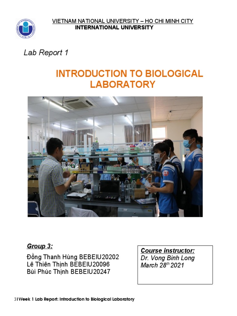 Introduction To Biological Laboratory: Lab Report 1 | PDF ...