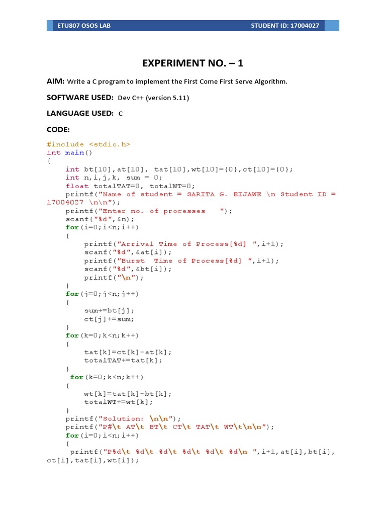OS Practicals | PDF | Scheduling (Computing) | Algorithms And Data ...