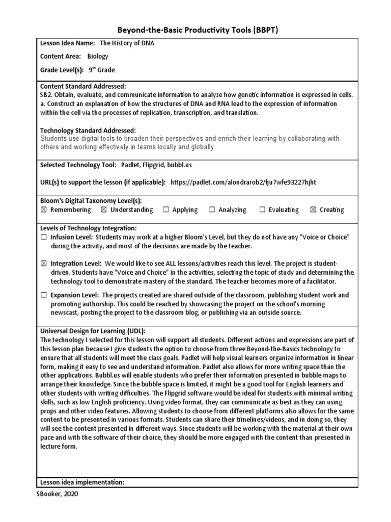 Itec Module 6 Lesson Idea | PDF | Lesson Plan | Teaching